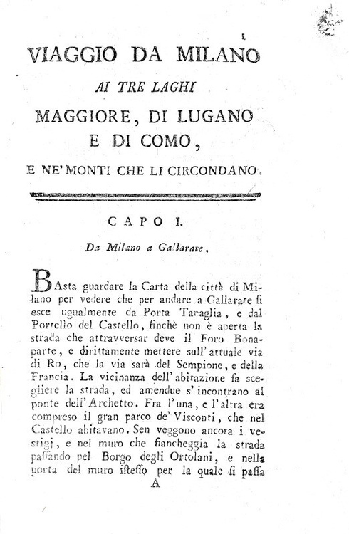 Carlo Amoretti - Viaggio da Milano ai tre laghi Maggiore, di Lugano e ...