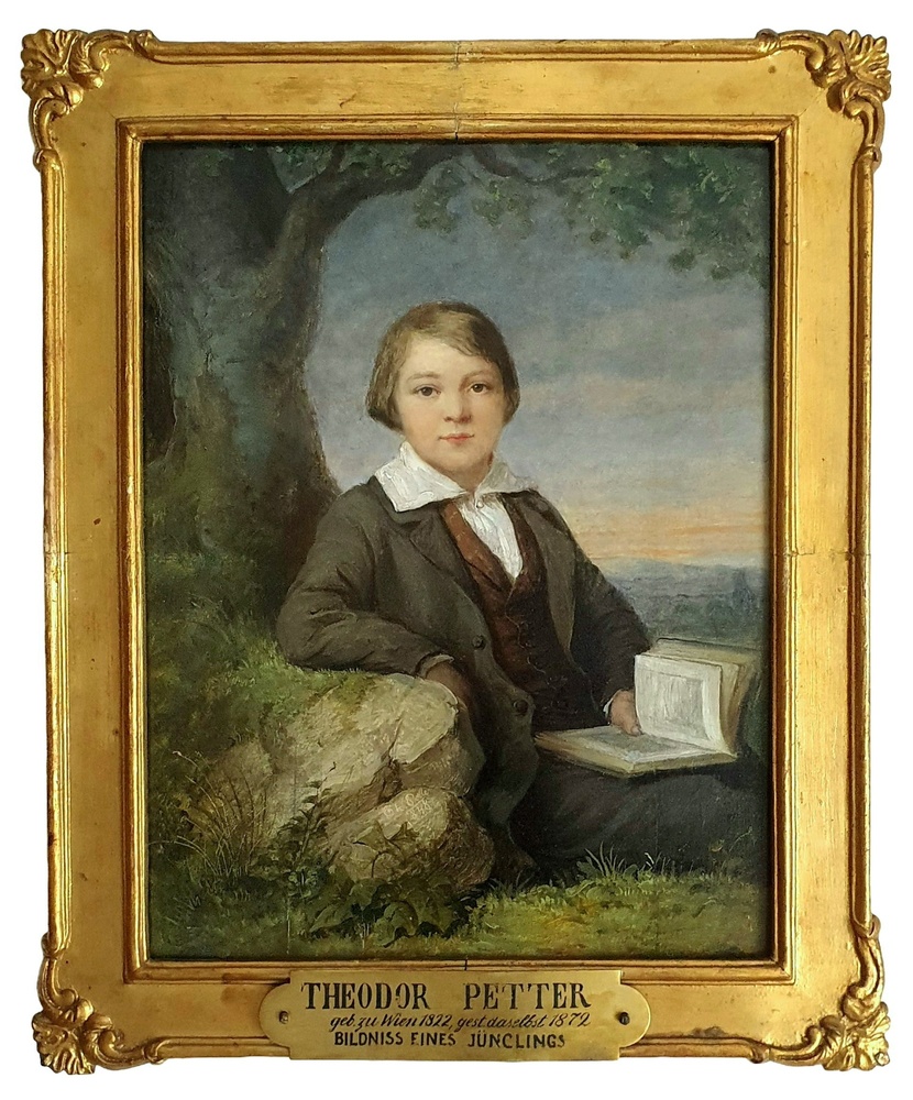 Theodor Josef Petter - Ritratto di un giovane con libro - 1848 (olio su ...