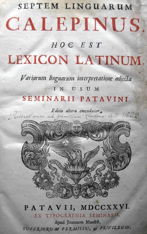 Calepinus - Septem linguarum hoc est lexicon latinum - 1726