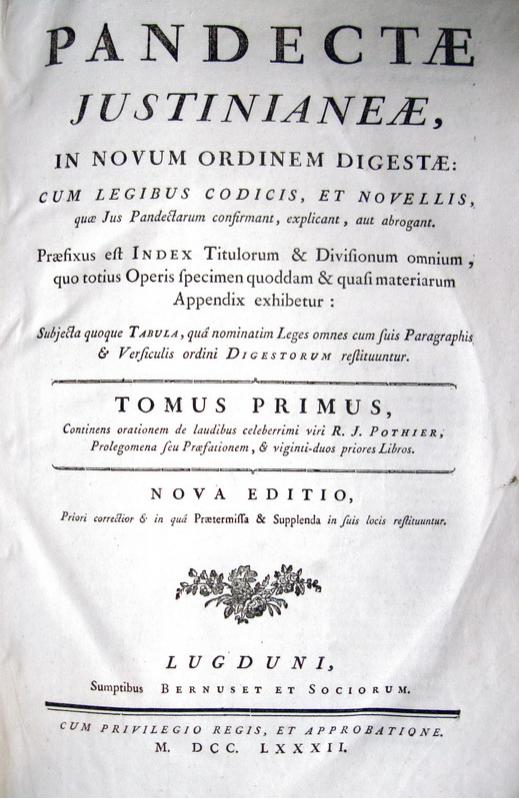 Robert Joseph Pothier - Pandectae justinianeae - 1782 (video)